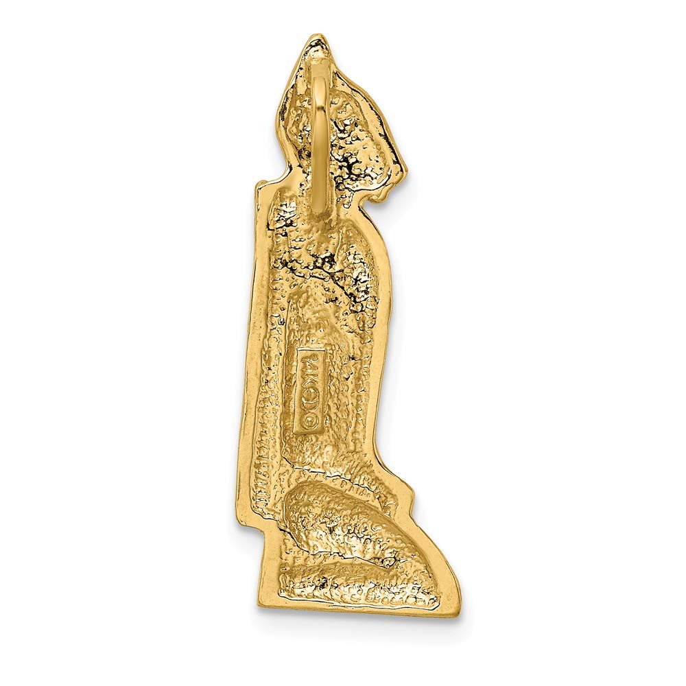 Jewels By Lux 14K Yellow Gold Marco Island Cat with Hidden Bail 2D Pendant