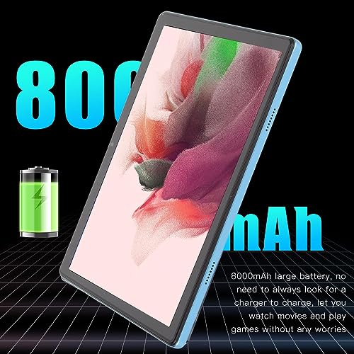 Jectse 10.1 Inch Tablet, 12GB RAM 256GB ROM 10 Core Tablet with Dual Camera, 5G WiFi Android Tablet Gaming Tablet for Kids Adults, 8800mAh Battery (Blue)