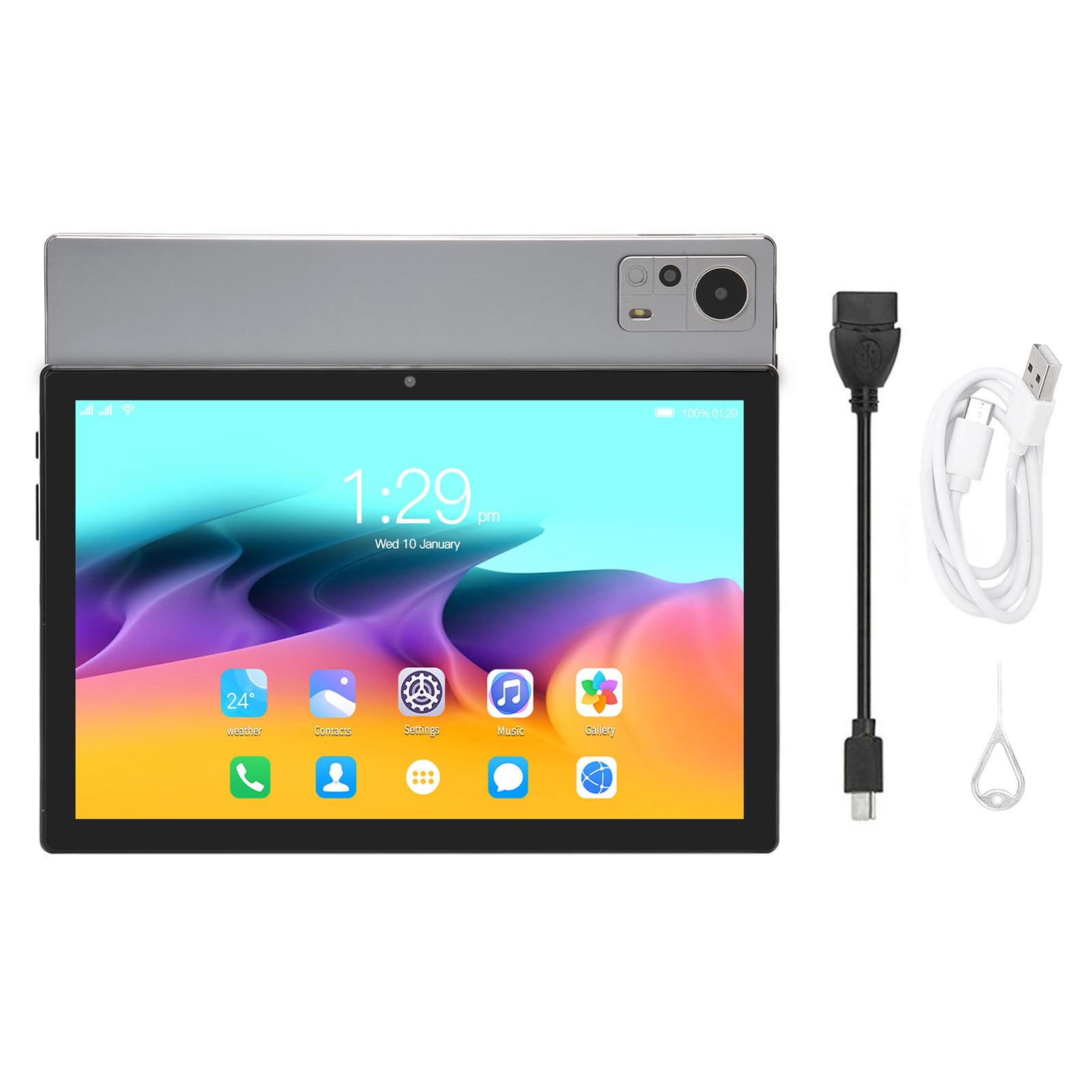 Jectse 10.1 Inch Tablet, 8GB RAM 128GB ROM Dual SIM Octa Core Tablet Android Tablet with 8MP 13MP Dual Camera, Gaming Tablet Computer for Kids (Grey)