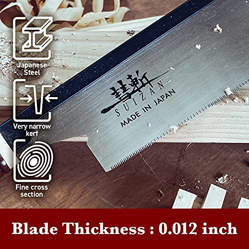 SUIZAN Japanese Pull Saw Hand Saw 6 Inch Dozuki Dovetail Saw Tenon Saw for Woodworking tools Gifts