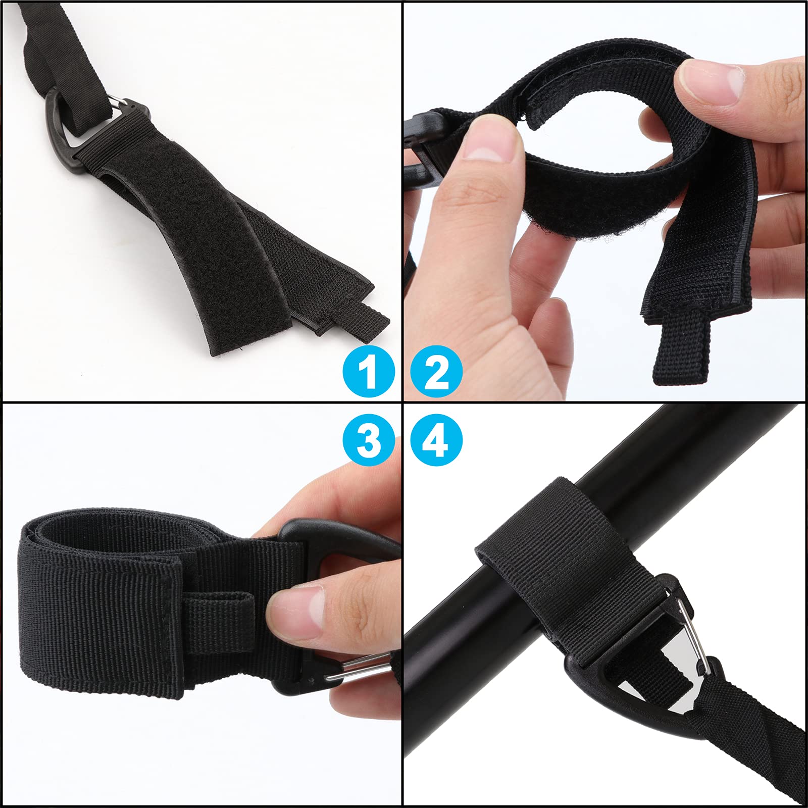 Luckyhern 2 Pack Kayak Paddle Leash - Secure Stretch Lanyard Leash for Paddles and Fishing Poles - Quick Realease - Drip Rings Included