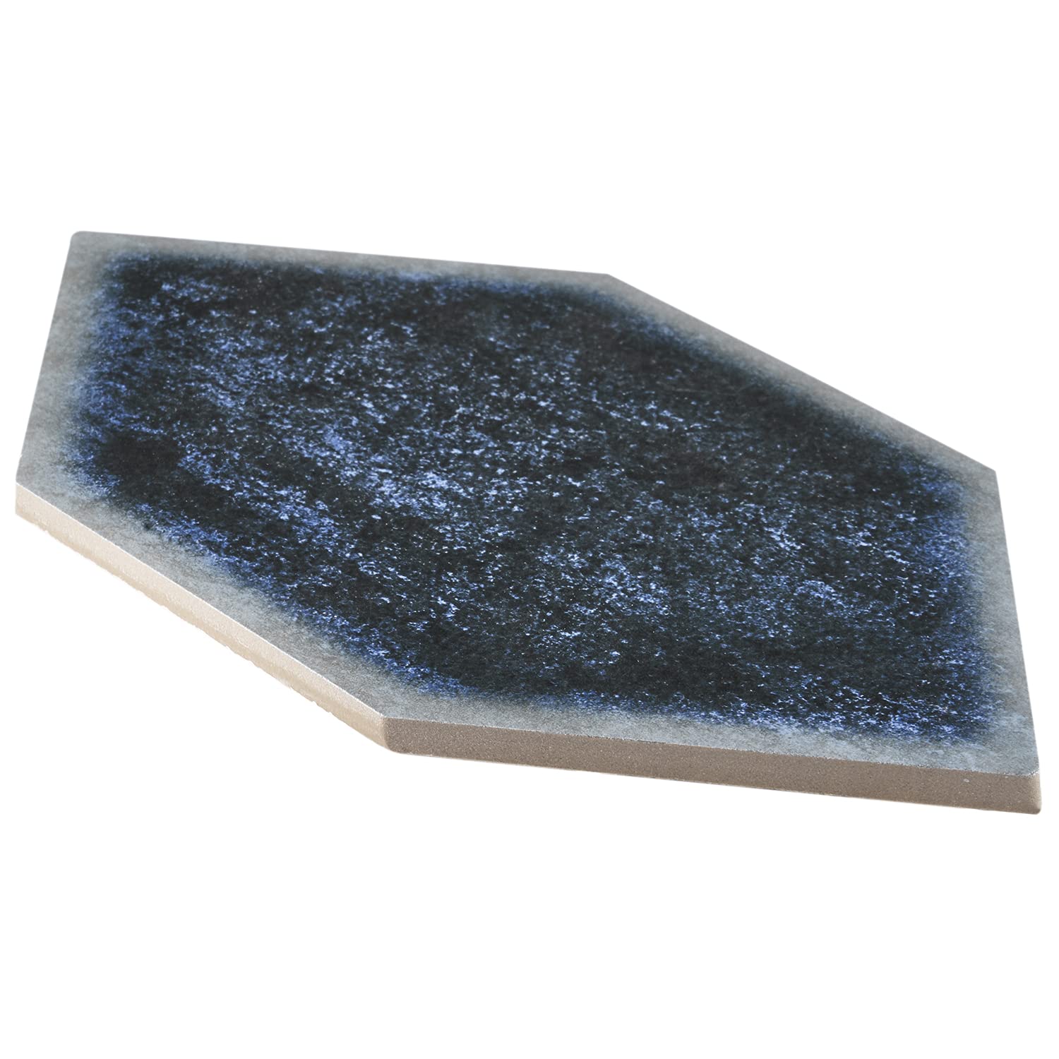 Merci Hex Blue 6.69 in. x 12.99 in. Matte Porcelain Floor and Wall Tile Sample