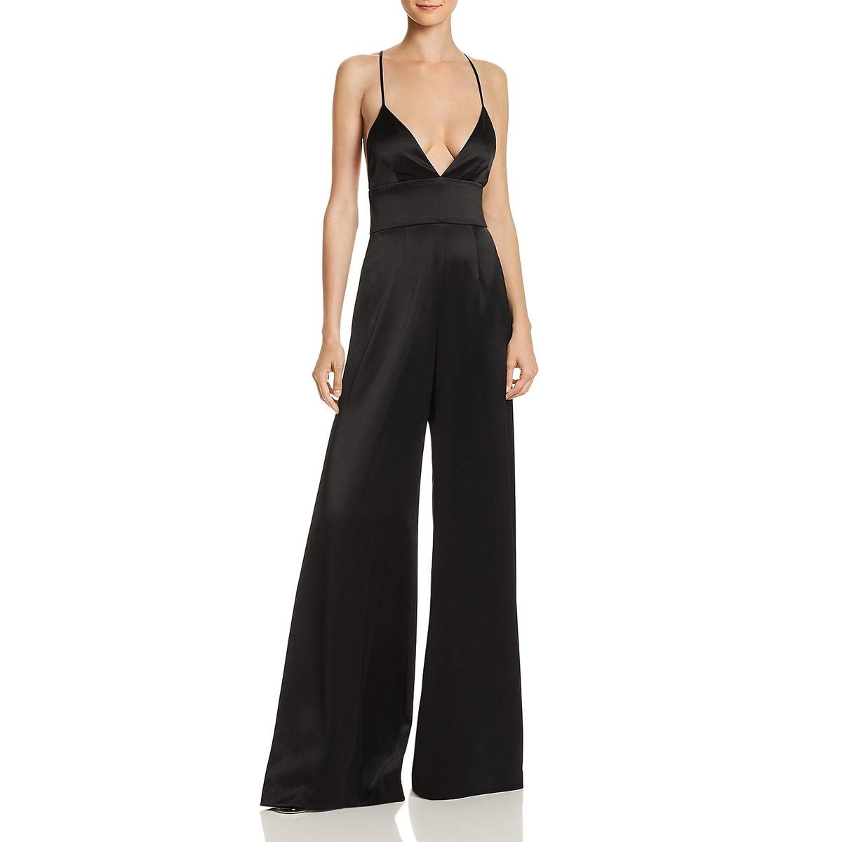 Jill Jill Stuart Women's Satin Jumpsuit, Black, 6