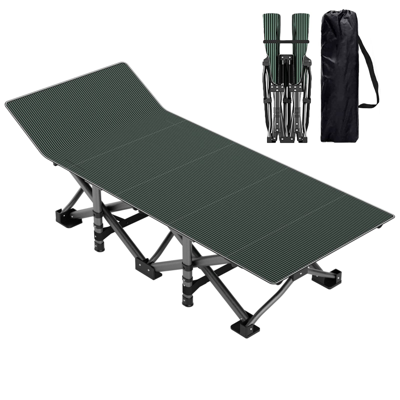 NUOBILI Camping Cot for Adults Comfortable, Tent Folding Cot for Sleeping, Lightweight Folding Bed with Carry Bag for Kids Supports 450 Lbs, Office Nap and Beach Vocation