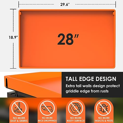 Upgraded Griddle Cover Mat Grill 28" Silicone Mat Cover, Full-edge Silicone Griddle Mat Design for Blackstone 28 Inch Grill,Protect Your Griddle from Rodents, Insects, Debris and Rust