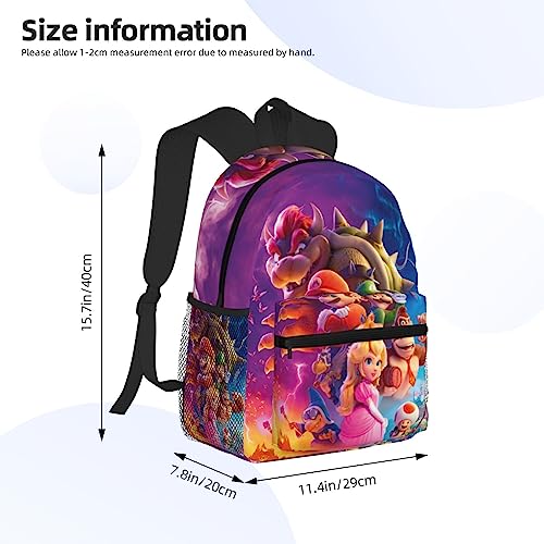 ZYKAA Cute Anime Backpack, 16" Travel Laptop Backpack Durable Lightweight Hiking Backpack Casual Daypack (Color1)
