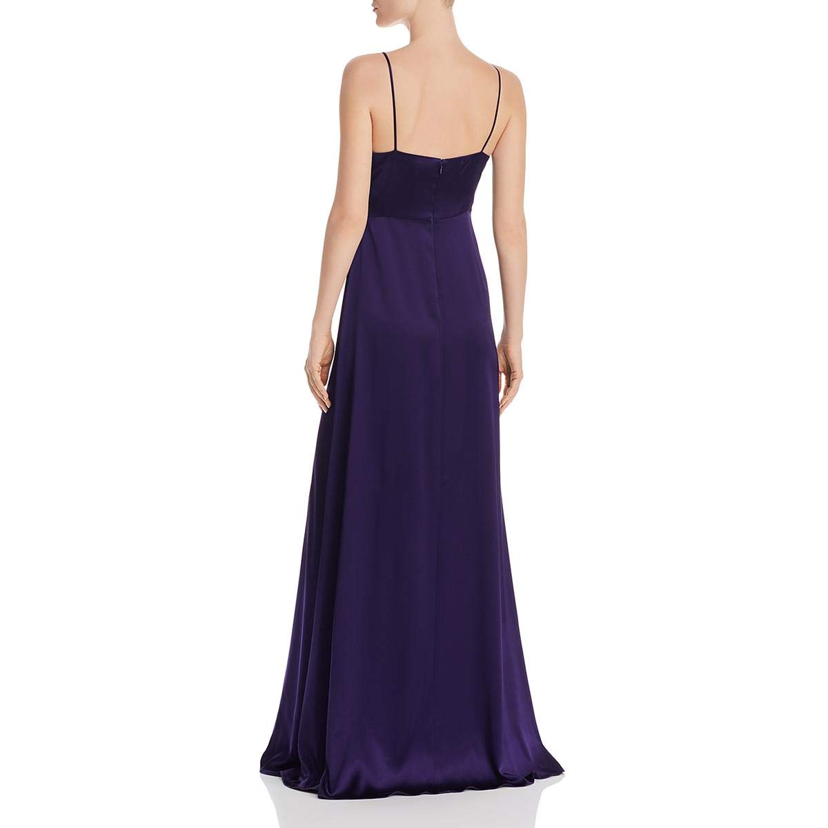 Jill Stuart Womens Purple Zippered Slit Silk Spaghetti Strap Sweetheart Neckline Full-Length Sheath Formal Dress Size 4