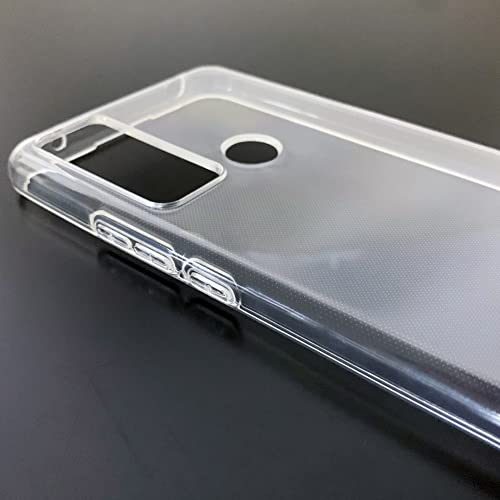 Ytaland for TCL 30XL Case, with 2 x Tempered Glass Screen Protector. Crystal Clear Silicone Shockproof TPU Bumper Protective Phone Case Cover