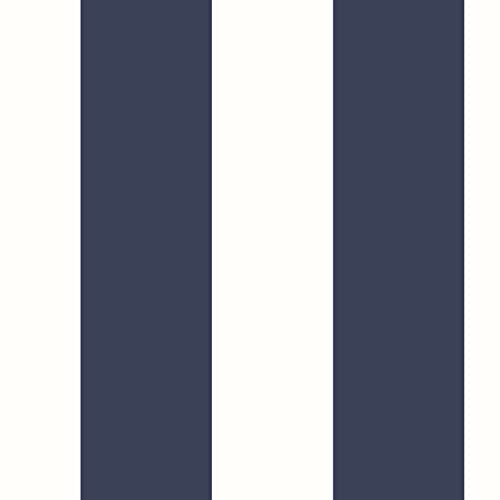 Stitch & Sparkles 100% Cotton Duck 45" Width Stripe Print Navy Color Sewing Fabric by The Yard