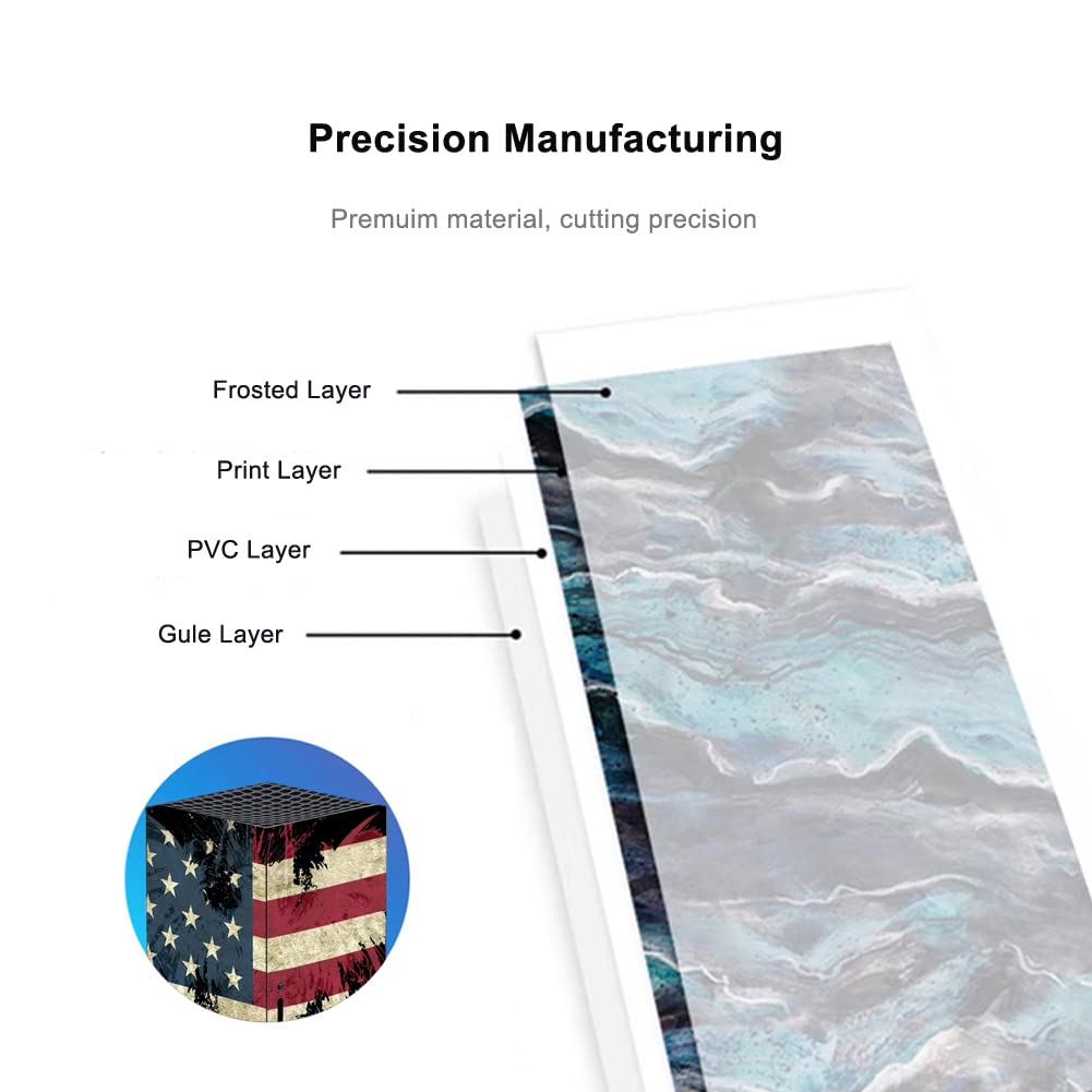 Skin Sticker for Xbox Series X Console and Controller - Protective Wrap Full Cover Vinyl Decal Compatible with Xbox Series X - USA Flag (Version Ⅱ)