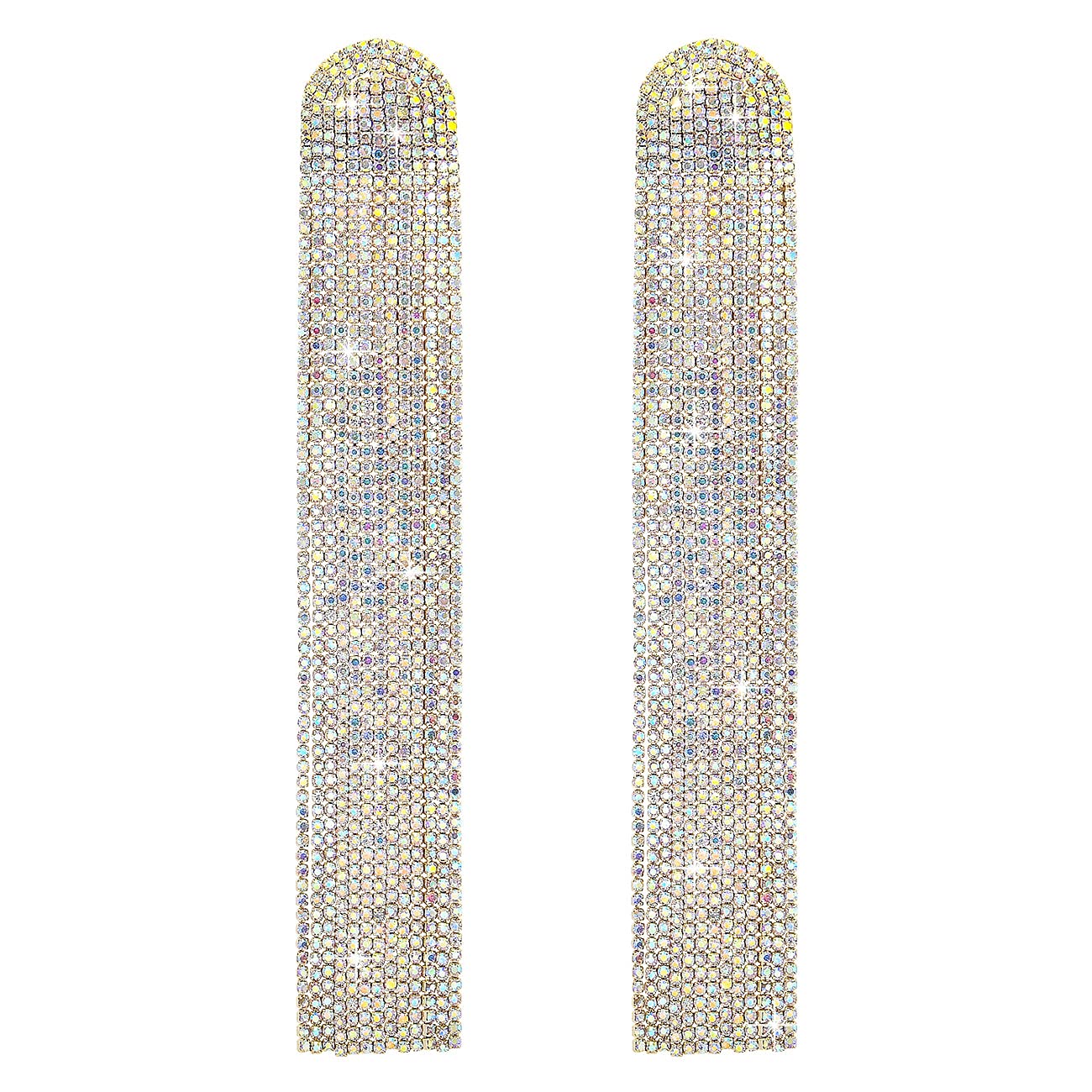 JYUEDA Long Tassel Gold Dangle Earrings for Women,Rhinestone Statement Drop Earrings Wedding Prom Dangling Earings Fashion Jewelry