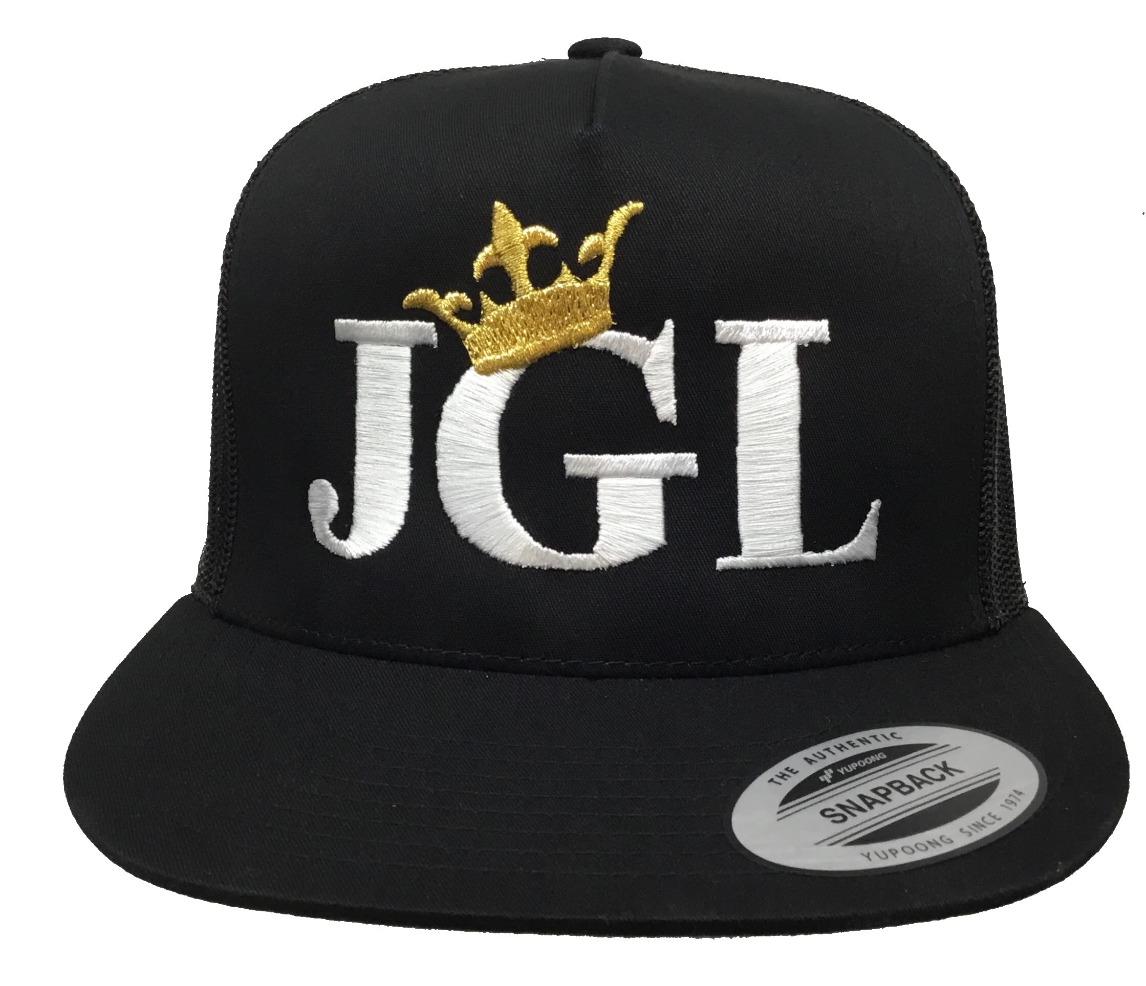 JGL White Corona Gold EL Chapo GUZMÁN HAT Black MESH Snapback