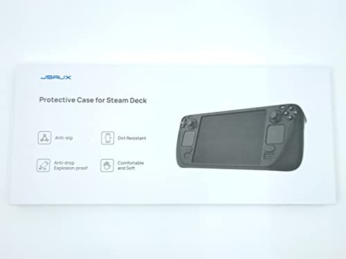 Protective Case for Steam Deck, JSAUX PC0103 Silicone Soft Cover Protector with Full Protection, Shock-Absorption and Anti-Scratch Design - Black