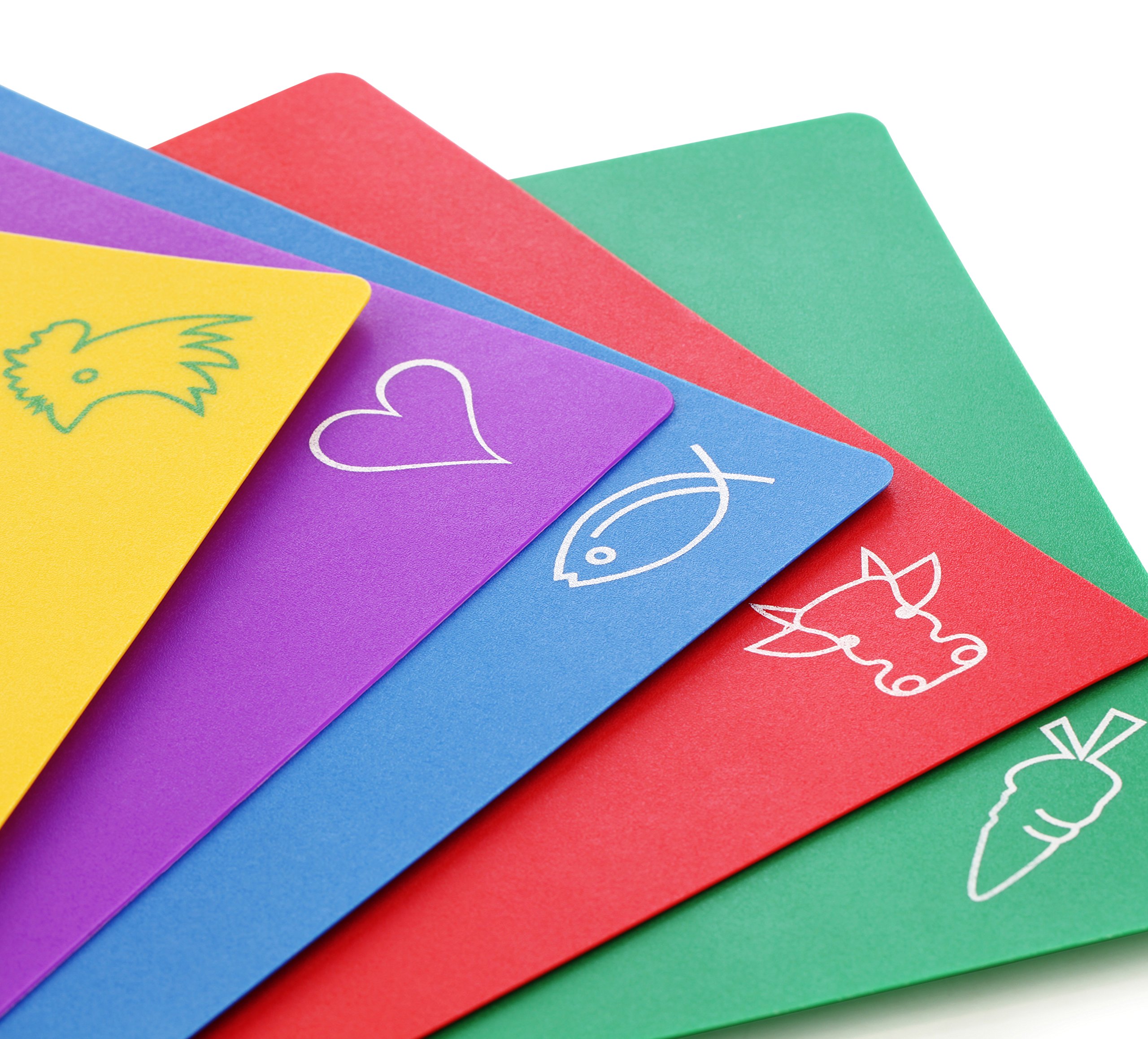 New Star Foodservice 28713 Flexible Cutting Board, 12-Inch by 15-Inch, Assorted Colors, Set of 5