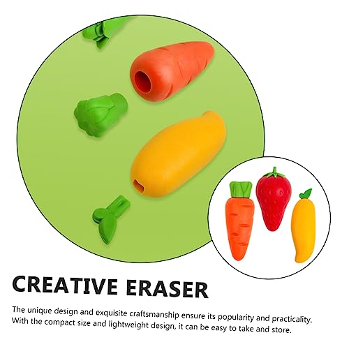STOBOK 12 Pcs Fruit Eraser for pens + whiteboard Eraser Fake Fruit Miniature exam Eraser Eraser TPE Household erasers Delicate erasers Small Food