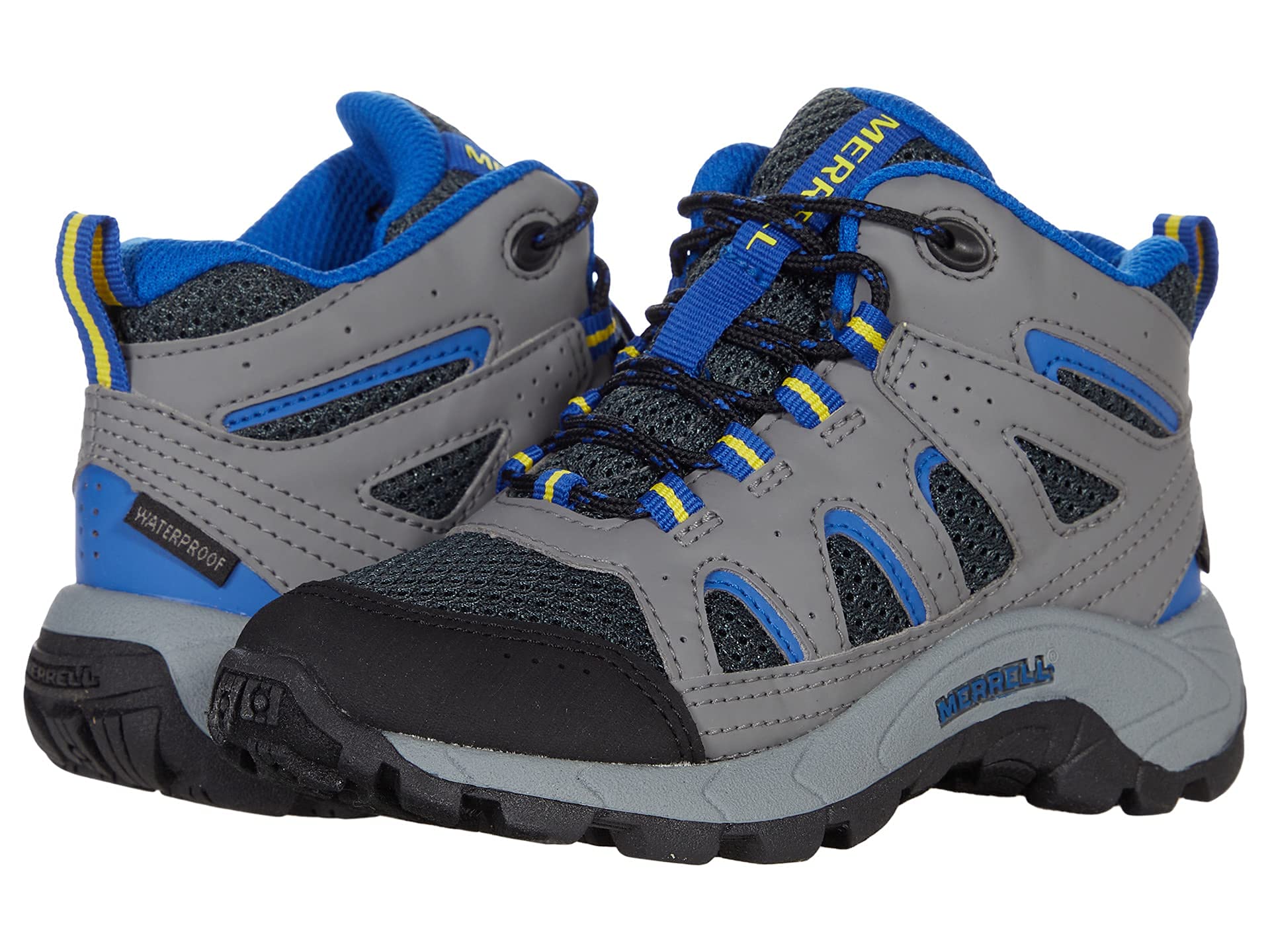 Merrell unisex child Oakcreek Mid Lace Waterproof Hiking Boot, Charcoal, 4.5 Wide Big Kid US
