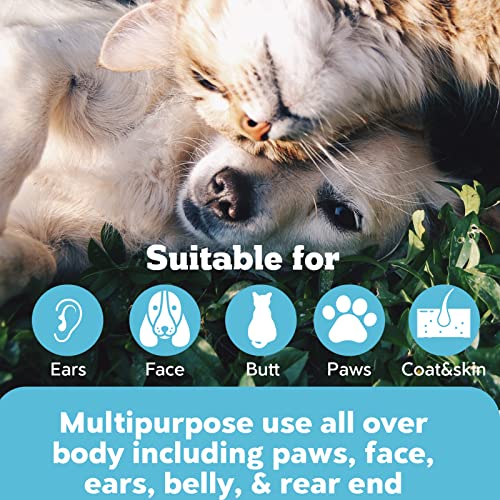 WHOMASS Pet Wipes for Dog and Cat,6" x 8“ Standard Cleans Ears,Face,Paws,Butt,Body and Eye-Multipurpose Grooming Wipes (100 Count)