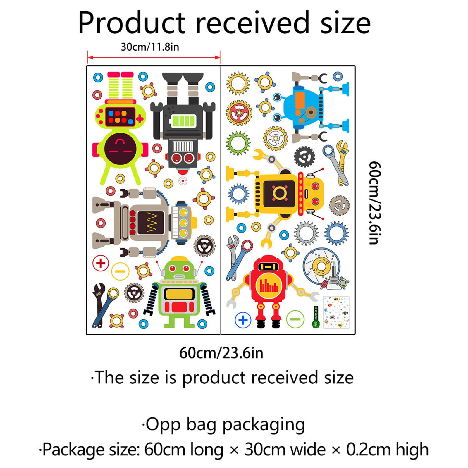 Robot Wall Sticker Kids Toy Cartoon Robot Sticker DIY Detachable Boy Bedroom Wall Sticker Decoration