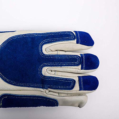 Sporting Style Animal Handling Gloves Bite Proof Reinforced Leather for Dog Training,Cat Scratch,Multipurpose Pet Glove, Grooming,Falcon,Grabbing,Reptile,Snake