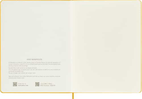 Moleskine Classic Notebook, Hard Cover, XL (7.5" x 9.5") Ruled/Lined, Orange Yellow (Silk), 192 Pages