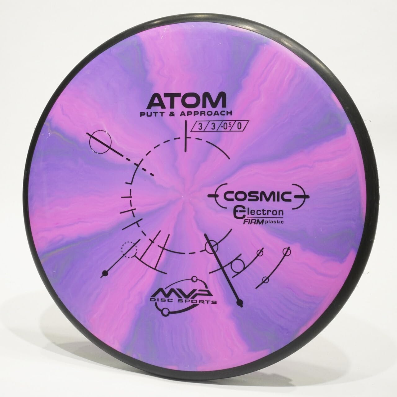 MVP Atom (Cosmic Electron Firm) Putter & Approach Golf Disc, Pick Color/Weight [Stamp & Exact Color May Vary] Purplish Swirly 173-174 Grams