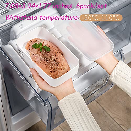 Stackable Fridge Storage Container,Set of 6 pack MINI Plastic Food Storage Containers,Fridge and Freezer Storage Trays to Store Fruits, Vegetables, Meat and More