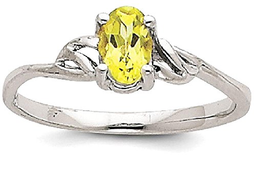IceCarats 14K White Gold Green Peridot Ring August Birthstone Jewelry Size 7.00
