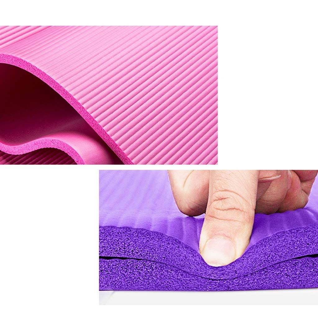n/a All-Purpose Extra Thick High Density Anti-Slip Exercise Yoga Mat with Carrying Strap ( Color : D , Size : 15mm )