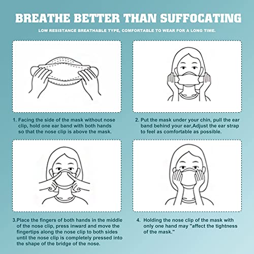 Supsiah 50PCS Individual Packs 3D 4 LAYER disposable face masks, 5-Different Gradient Colors Design, Breathable, Comfortable Protection