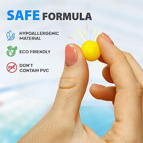 PQ Soft Silicone Ear Plugs - 20 Waterproof Earplugs for Swimming and Sleeping Kids, Swim Ear Plugs for Adults Small Ears, Noise Reduction Ear Protection, Sound Blocking Level 32 Db (20 Pillows) Yellow