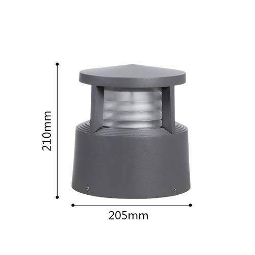 IBalody E27 Modern Simple Waterproof Outdoor PC Post Lights Height 21cm Metal Aluminum Column Lamp Villa Home Street Garden Courtyard Deocrative Lighting Pillar Lights