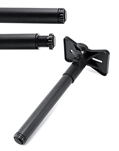 QWORK Undermount Sink Brackets Kit, 2 Pack Steel Undercounter Sink Stand Adjustable Support Sink Leg, Sink Repair Bracket Kit, for Kitchen and Bathroom (17.7-30.3"), Black