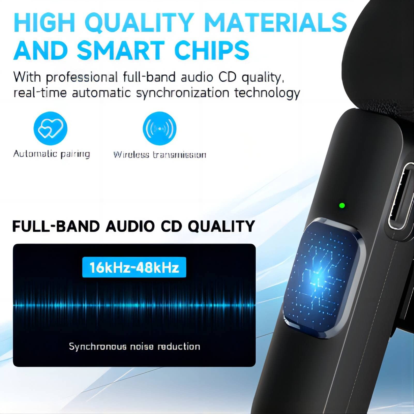 PQRQP Dual Wireless Lavalier Microphone for iPhone, iPad, Video Conferencing, Recording, Live Streaming