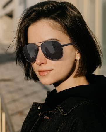 LUENX Aviator Sunglasses for Men Women - Polarized Driving uv 400 Protection (Gradient Blue-A5)