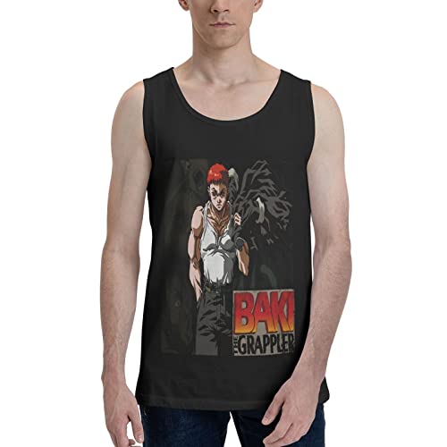 WAYOQI Baki The Grappler Men's Tank Tops Tshirt Sleeveless Shirts Shirt Running Workout Cotton Casual Black Large