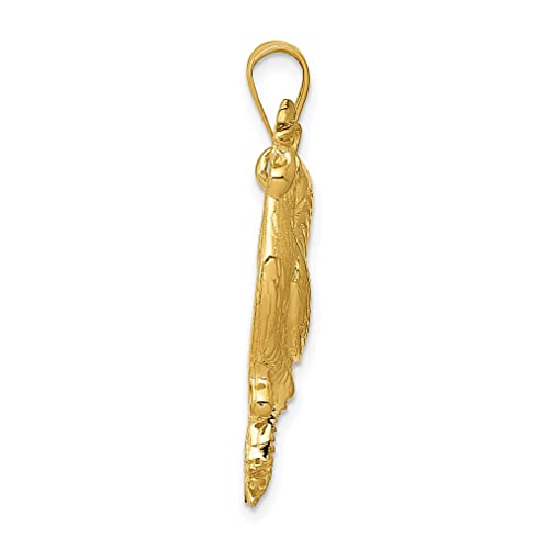 IceCarats 14K Yellow Gold Rooster Necklace Bird Pendant Charm Only