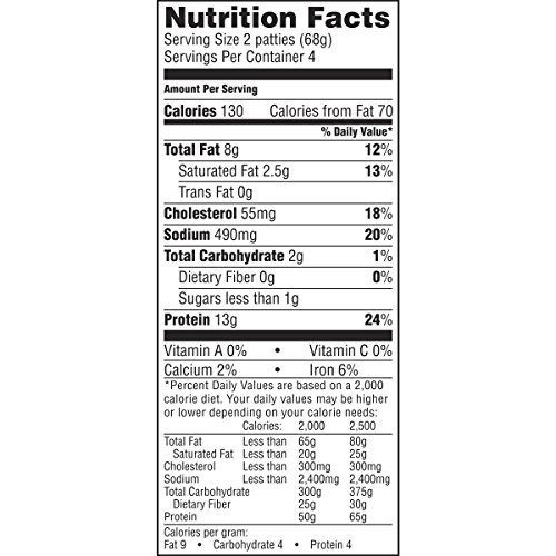 Jimmy Dean, Fully Cooked Turkey Sausage Patties, 8 count