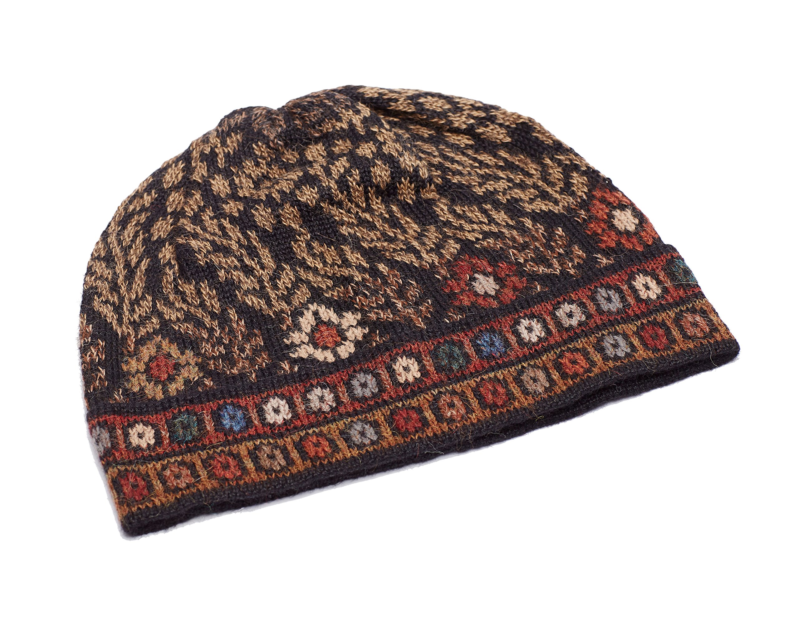 Invisible World Women's 100% Alpaca Wool Hat Knit Unisex Beanie Tibet Medium