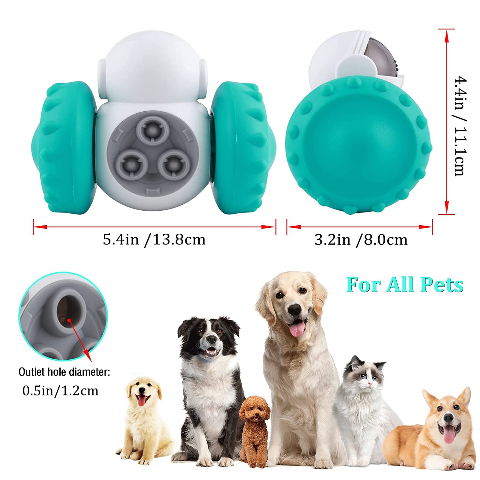 KHONSU PET Topple Dog Toy Puzzle, Treat Dispenser, Slow Feeder, Mental Stimulation, Enrichment, Interactive Chase Toy for Large, Medium, and Small Pets