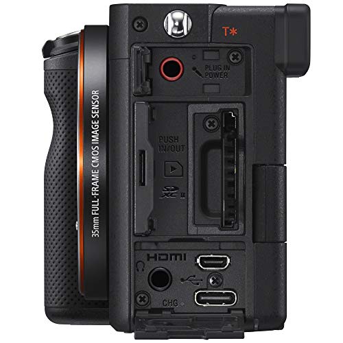 Sony a7C Mirrorless Full Frame Camera Body Black ILCE-7C/B Bundle with Tamron 70-300mm F4.5-6.3 Di III RXD Lens A047 + Deco Gear Bag + Extra Battery &Dual Charger +64GB Card+ Tripod & Kit Accessories