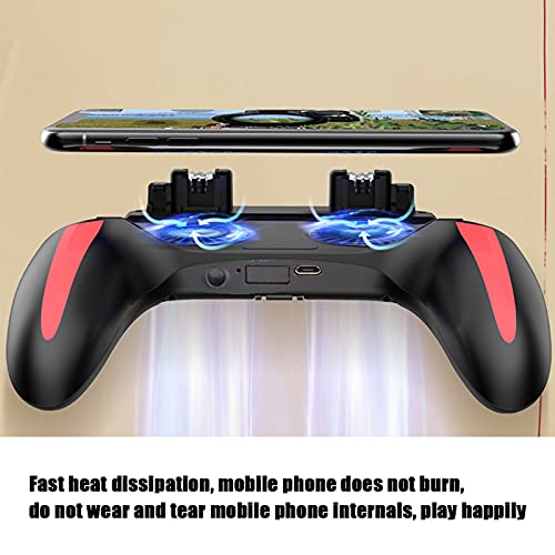 Smartphone Gamepad, Ergonomic Handlle Gamepad for Smartphone Fast Heat Dissipation Dual Cooling Fans for 4.7-6.5inch Phones