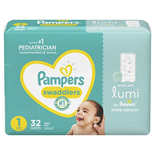 Lumi by Pampers, Size 1 Diapers, Jumbo - Compatible with Lumi Sleep System (Sold Separately), 32 Count