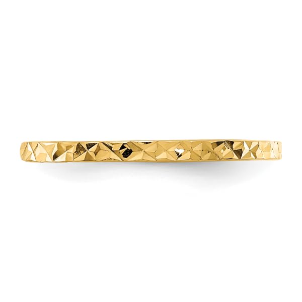 IceCarats 14K Yellow Gold Zig Zag Band Ring Size 3
