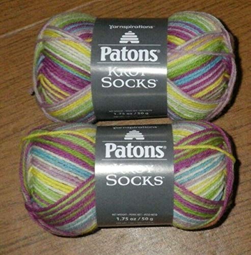 Lot of 2 Skeins, Patons Kroy Sock Yarn, 1.7 oz, 166 yds- Color is Sweet Stripes