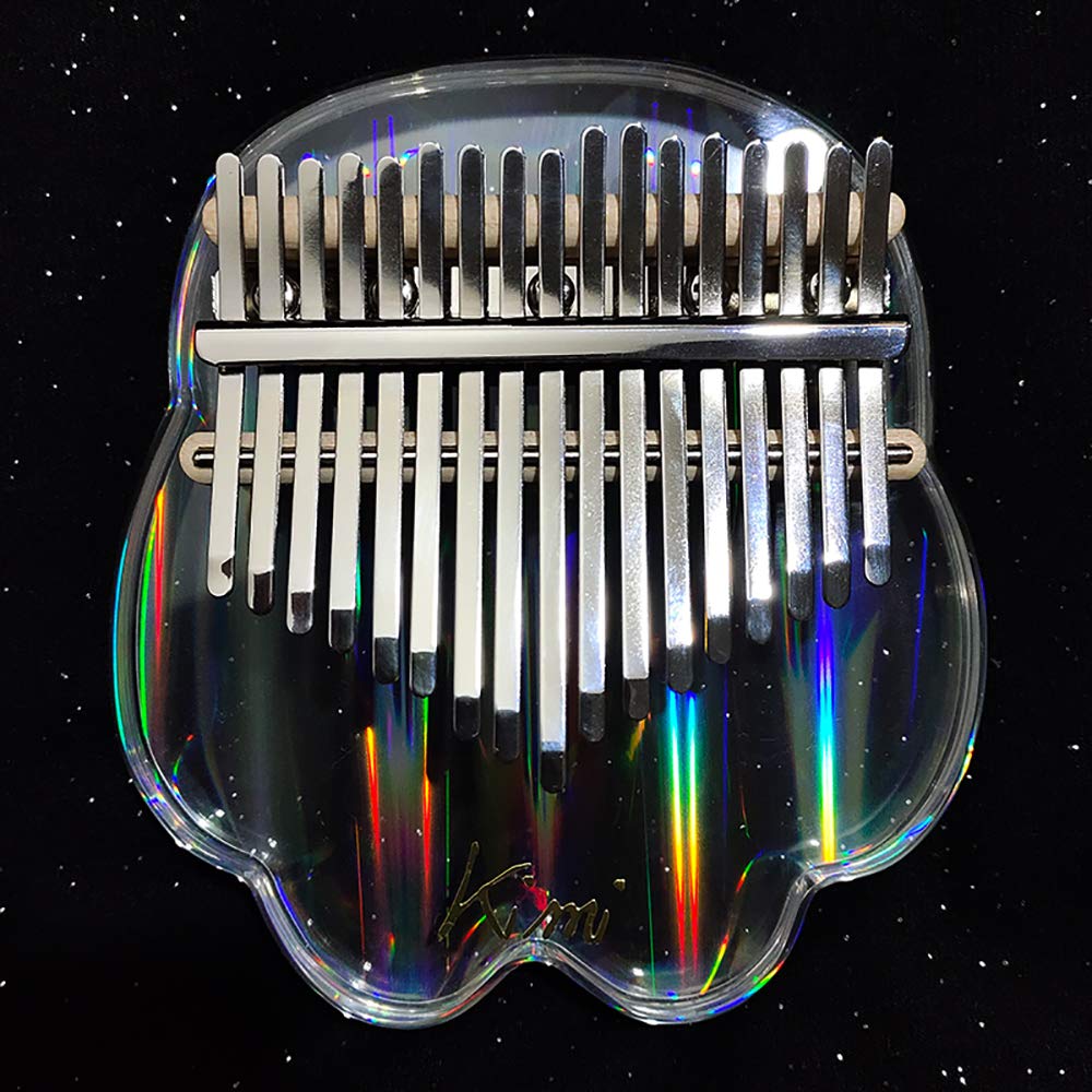 KIMI 17-Key Rainbow cat paw Kalimba 17-Key Thumb Piano Transparent Acrylic Material with Carry Bag