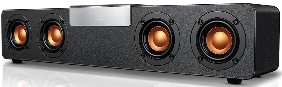 Roleader Bluetooth Computer Speakers Wireless Soundbar - PC Player Speaker with Built-in 4500mAh Battery Audio Stereo Sound Bar for Laptops Monitor TV Desktop Smartphone