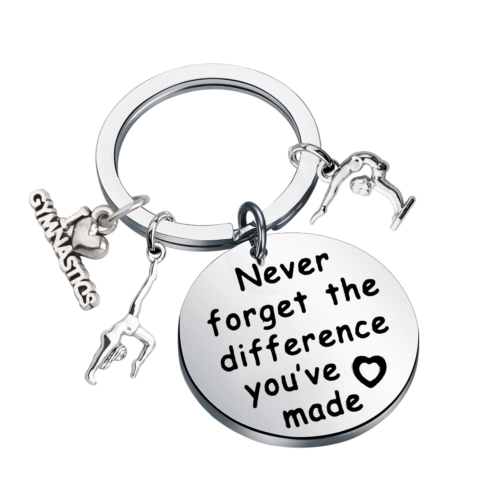 MYOSPARK Gymnastics Keychain Gymnastics Team Gift Gymnastics Student Graduation Gift Never Forget The Difference You’ve Made (Gymnast difference KC)