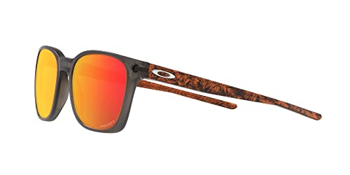 Oakley Men's OO9018 Ojector Square Sunglasses, Matte Grey Smoke/Prizm Ruby, 55 mm
