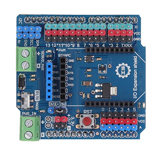 Sensor Expansion Module, Communication Storage Interface 3P Sensor Expansion Board 14 Digital 6 Analog Ports Support External Power Supply for Controller