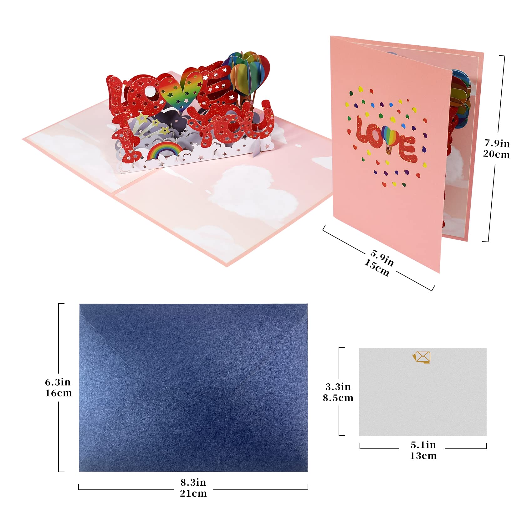 Magic Ants 3D I Love You Pop Up Card - Romantic Greeting Card for Valentine's Day, Anniversaries, and Special Occasions - Express Your Love with this Unique Card for Her